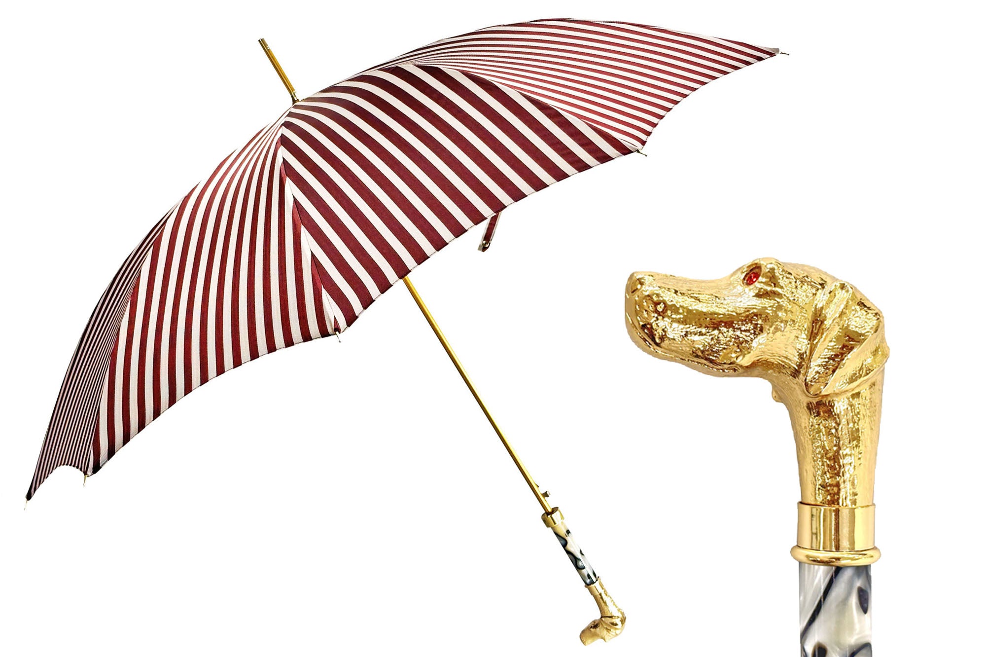 Automatic umbrella with 24K goldplated pointed handle – ilMarchesato ...