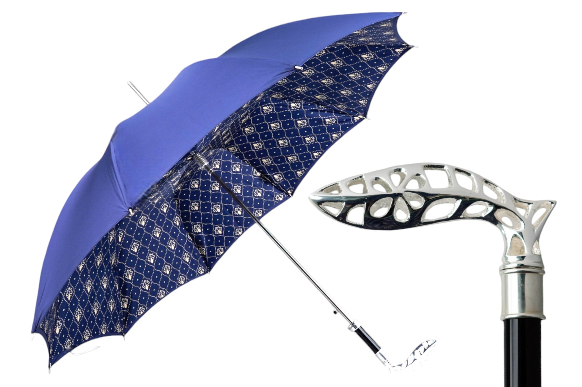 Elegant men's umbrella with silverplated 925 handle – ilMarchesato ...
