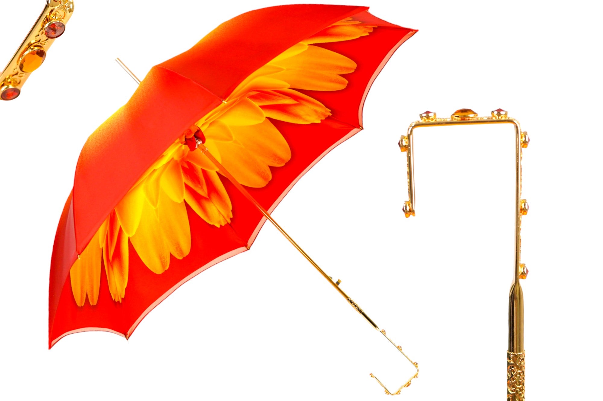 Colorful Handcrafted Umbrella with Flower, Made in Italy – ilMarchesato ...
