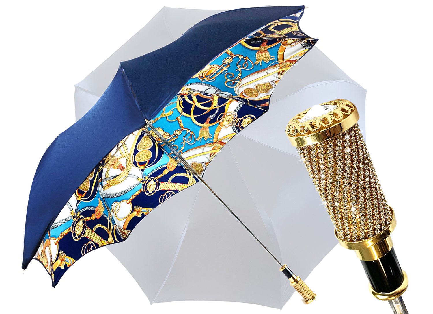 Fantastic blue with chains design – ilMarchesato - Luxury Umbrellas ...