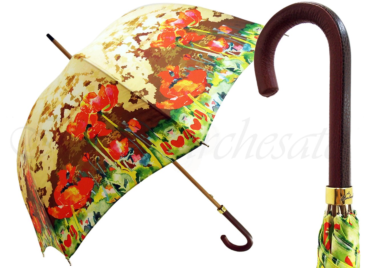 New Floral Umbrella Pattern With Leather Handle – ilMarchesato - Luxury ...