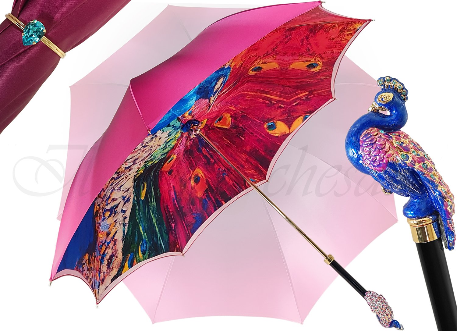 il Marchesato Peacock Umbrella – ilMarchesato - Luxury Umbrellas, Canes ...