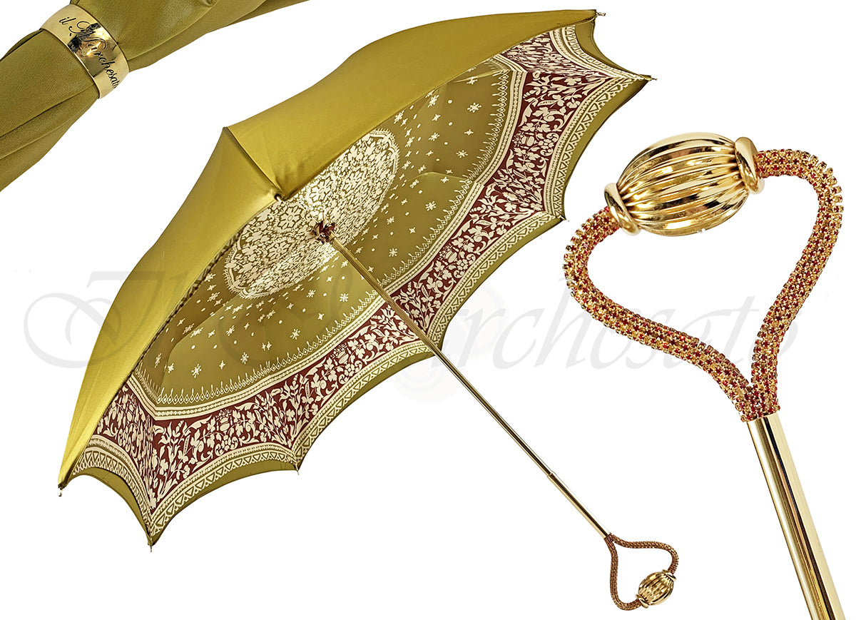 Original Umbrella with Heart handle and red Crystals – ilMarchesato ...