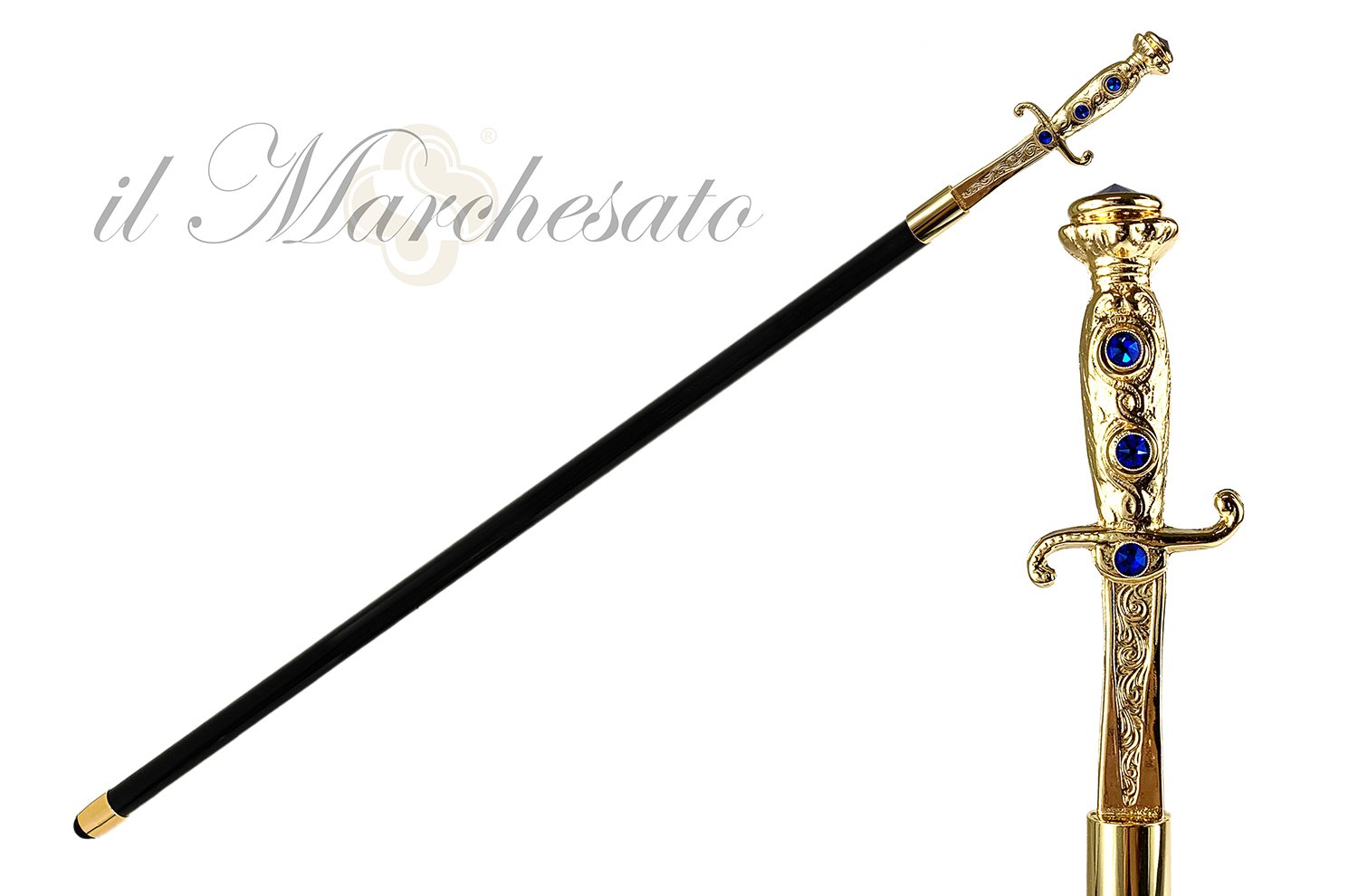 Fancy Cane Sword Star Of David Walking/Cane Sword Edge Import