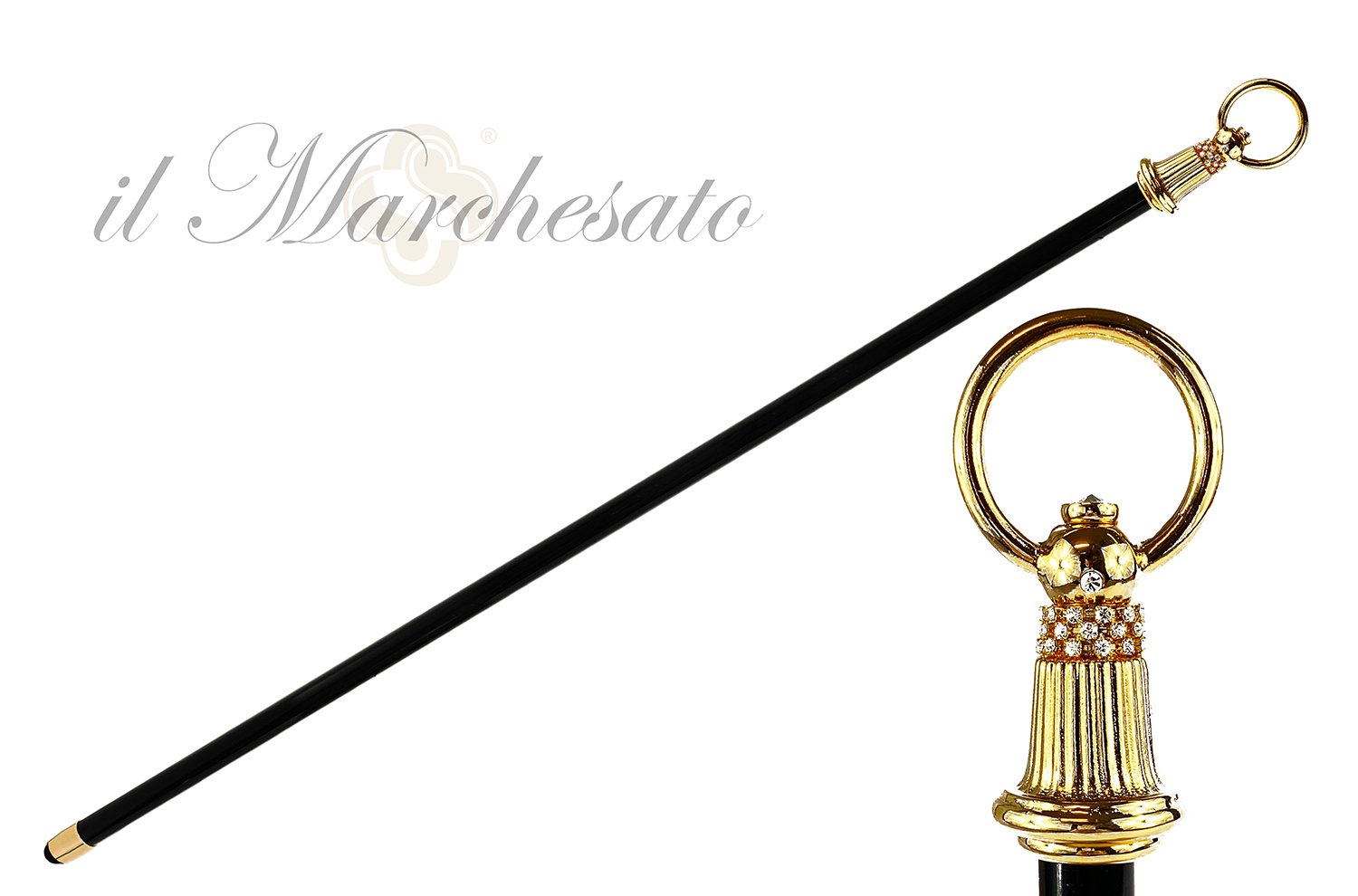 Luxury walking stick with bell handle – ilMarchesato - Luxury Umbrellas ...