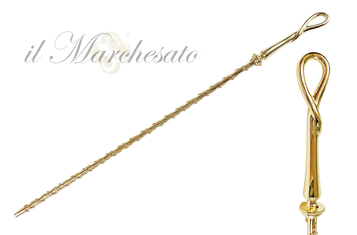 Luxury Gold plated 24K walking stick with Siam crystals – ilMarchesato ...