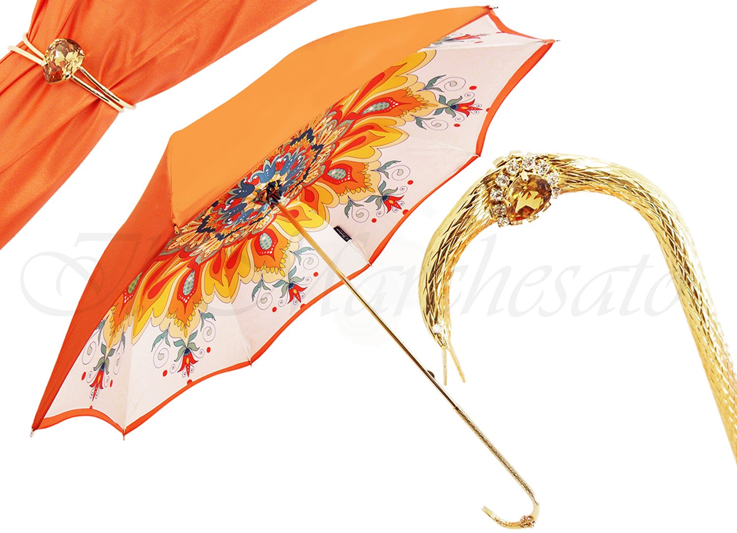 Luxury Handcrafted Double Canopy Ladies Umbrella il Marchesato Italian ...