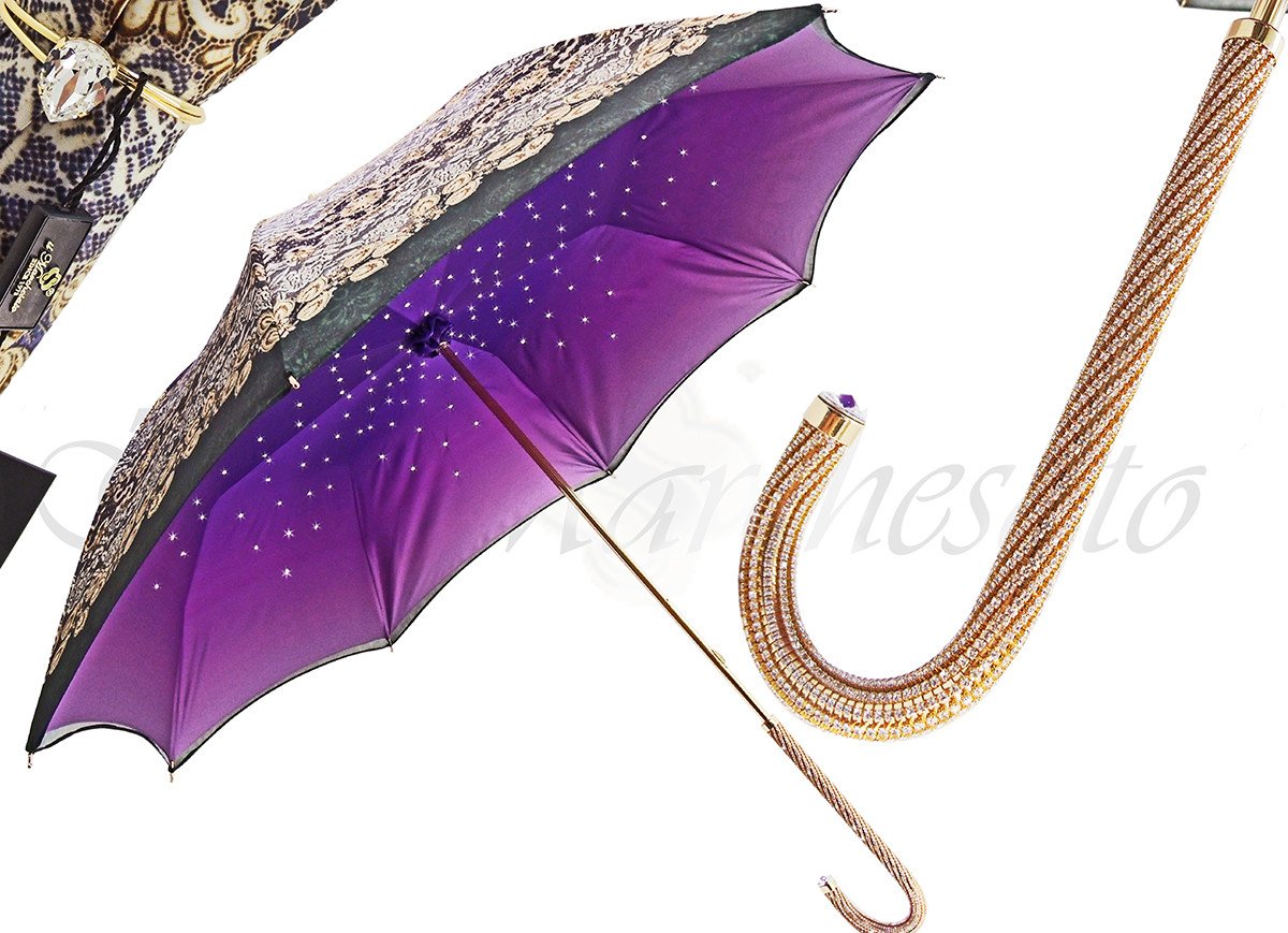 Handmade Luxury Women's Double Cloth Umbrellas Awesome Italian Fashion ...